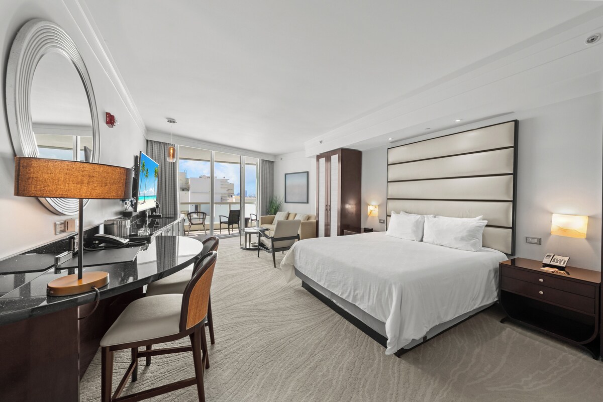 Estúdio superluxo, vista para o mar | Ferros/tábuas de passar roupa, Wi-Fi de cortesia, roupa de cama