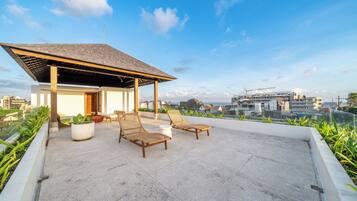 Villa Deluxe, 3 quartos, piscina privativa, vista para o jardim | Terraço/pátio interior