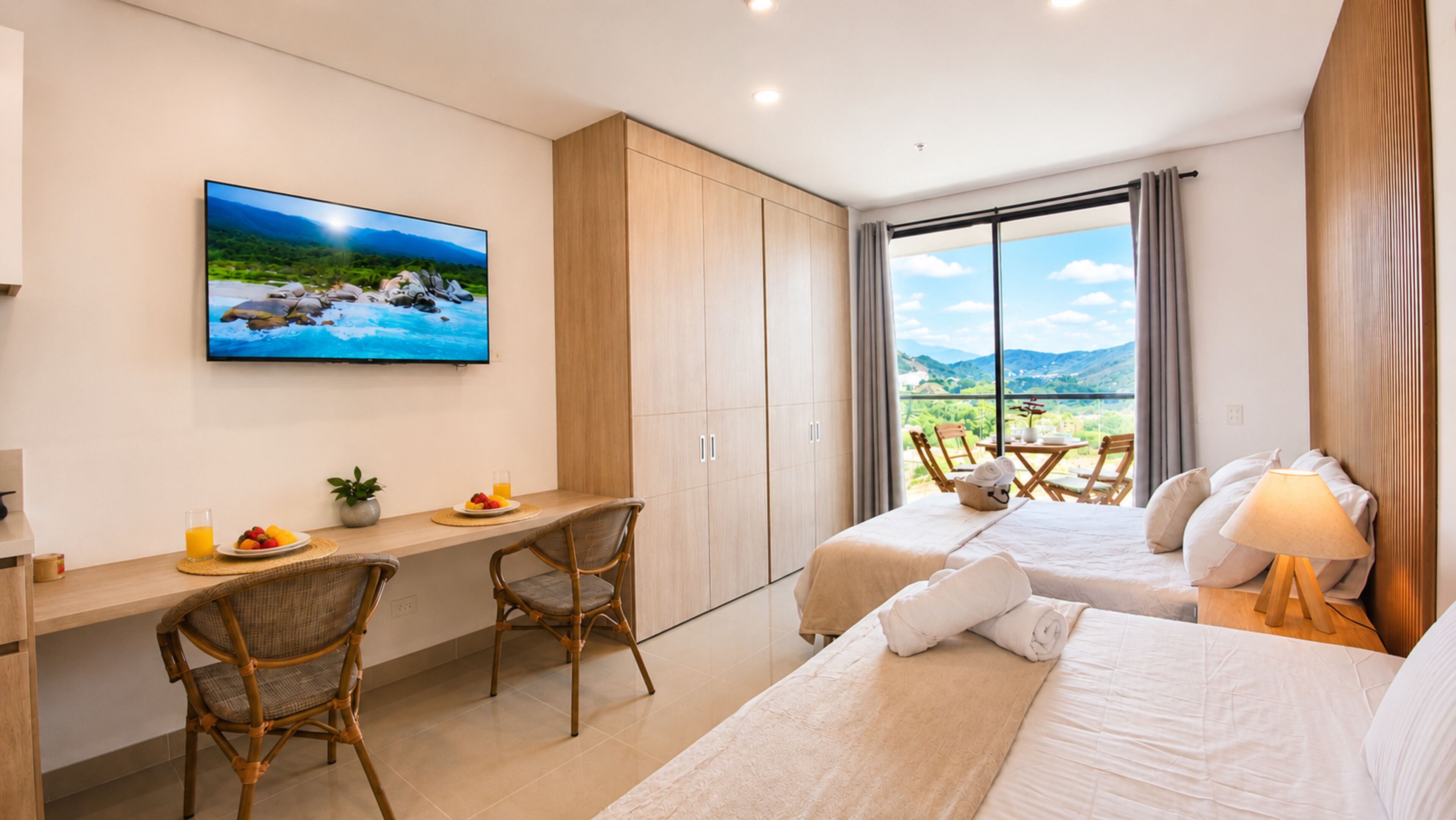 Apartamento de Luxo, varanda, vista para a montanha | Wi-fi grátis 