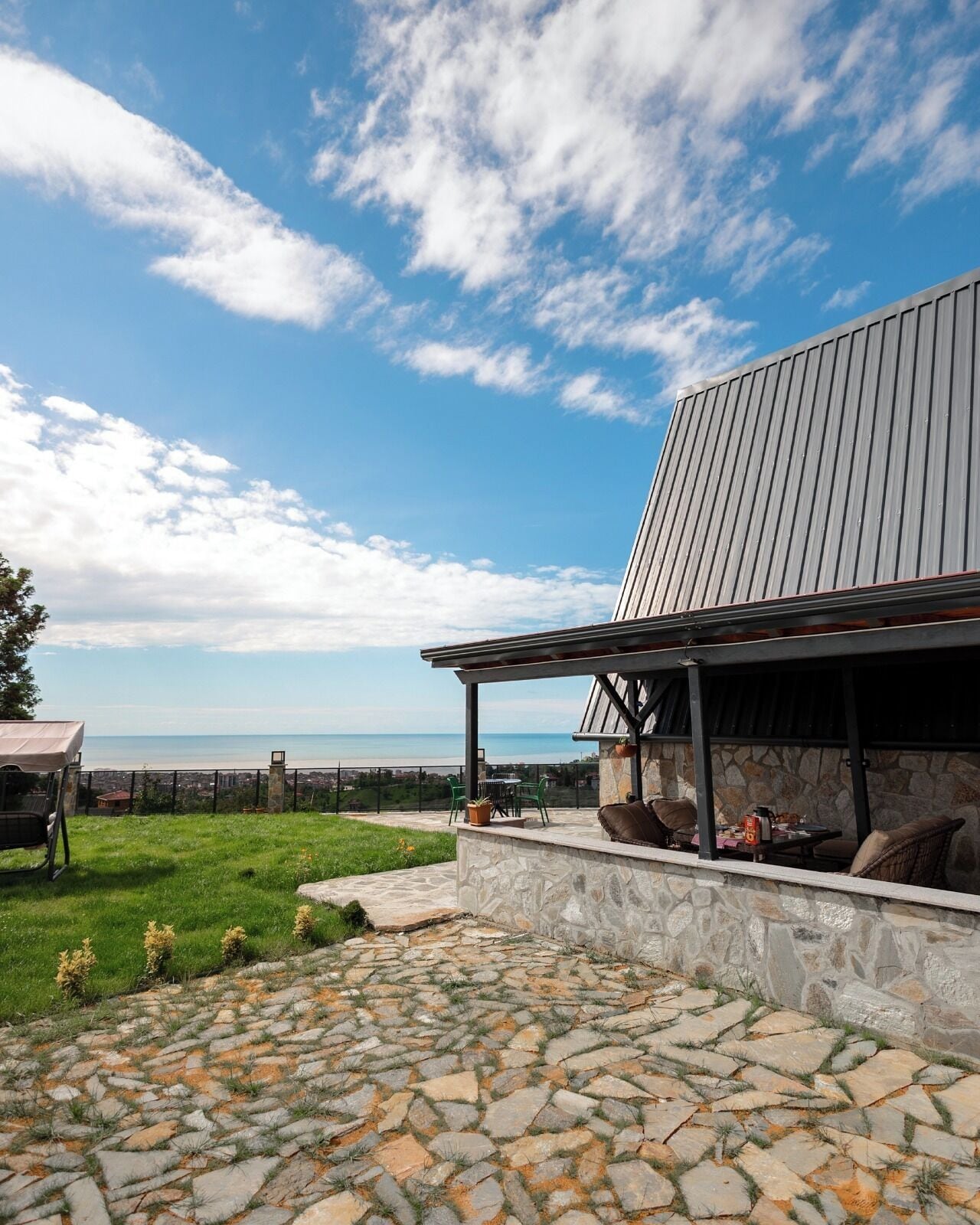 Bangalô, cozinha, vista para o mar | Terraço/pátio