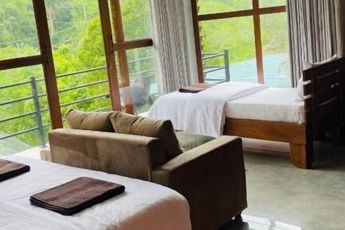 Quarto Triplo, varanda, vista para a montanha