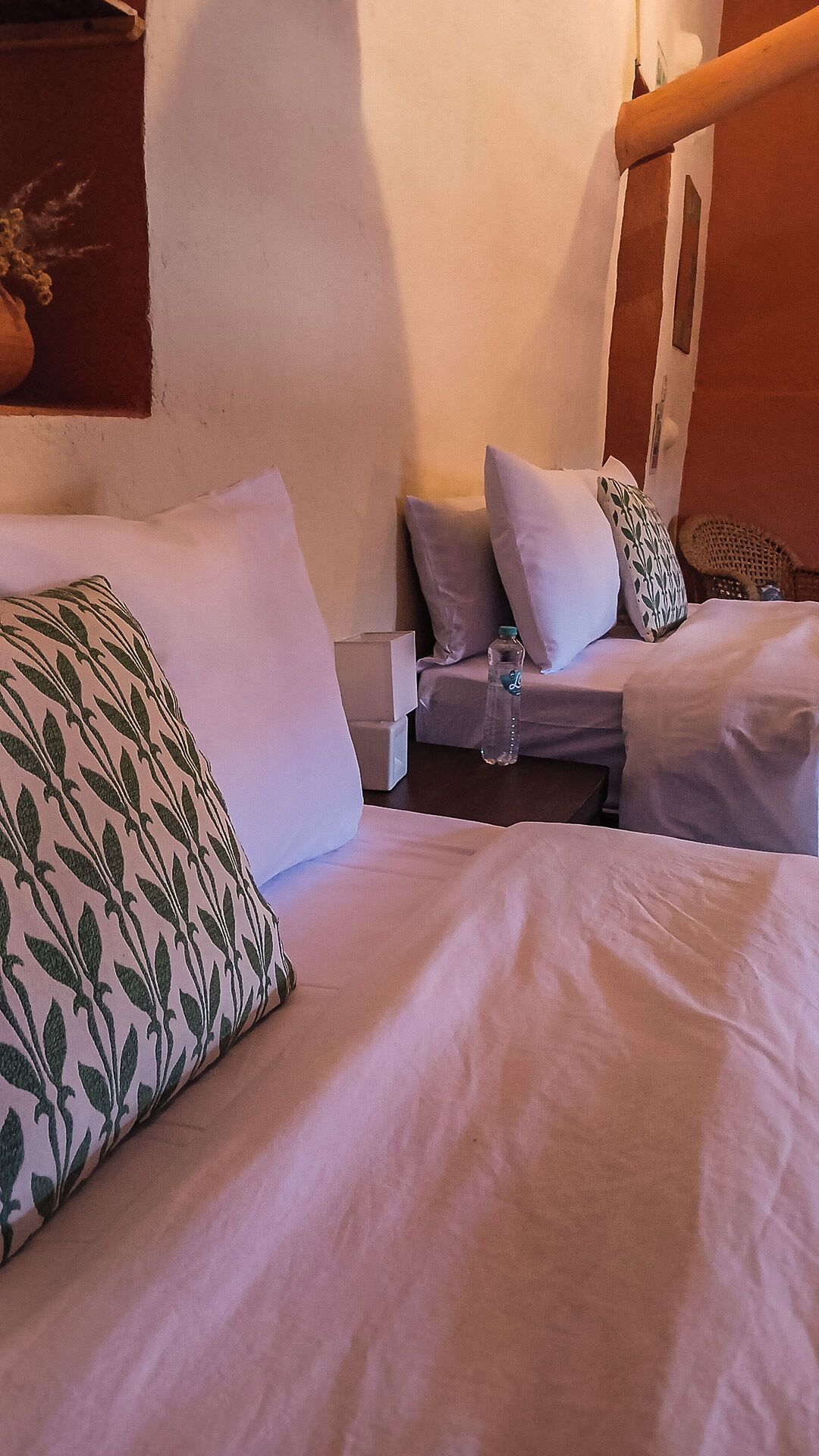 Quarto Quádruplo Deluxe, vista para a montanha | Roupa de alta qualidade, camas de colchão pillowtop 