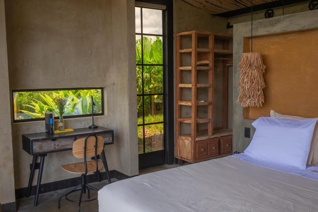 Quarto casal luxo, vista para a montanha