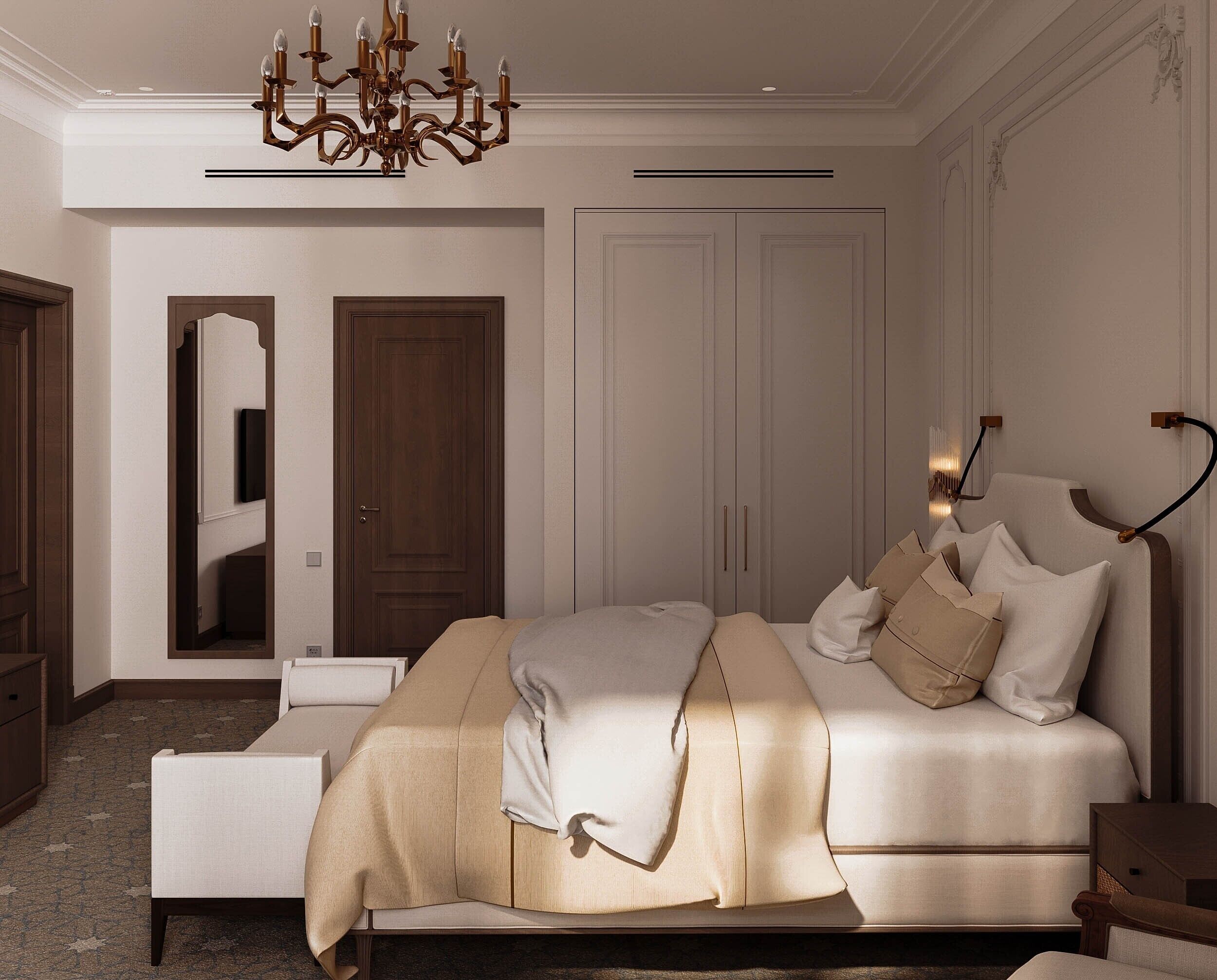 Suíte executiva | Roupas de cama premium, camas com colchões pillow-top, frigobar