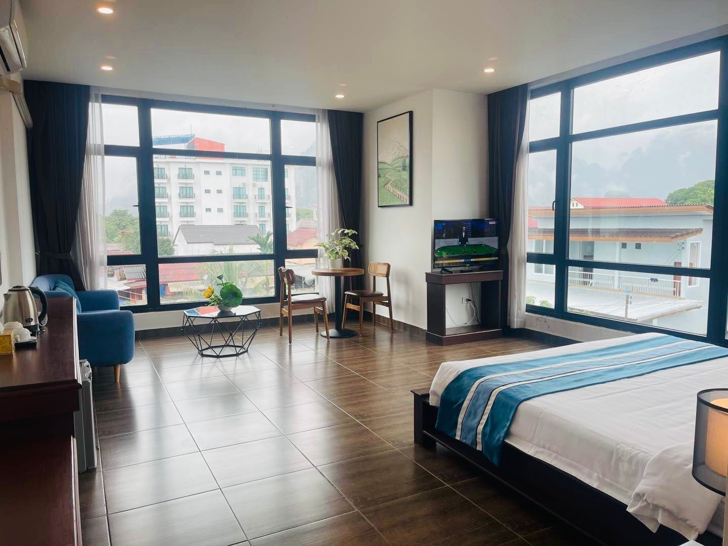 Quarto casal luxo, vista para a montanha