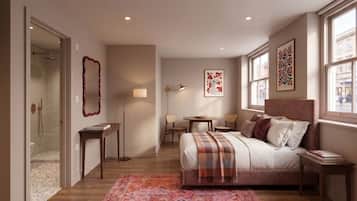 Classic Studio Apartment | Roupa de alta qualidade, cofre no quarto, cortinas/cortinados opacos