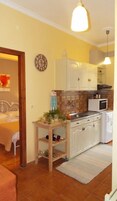 Apartamento | Kitchenette privada | Um frigorífico/congelador grande, uma placa de cozinha