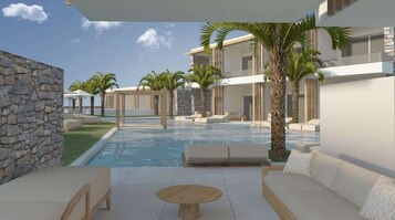 Piscina interior, piscina exterior 