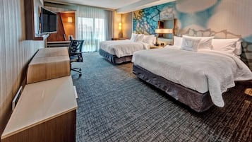 Quarto, 2 camas queen-size, não fumadores | 1 quarto, secretária, secretária adequada para computadores portáteis