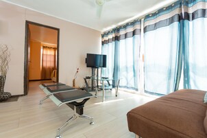 Apartamento Premium, 2 quartos, vista para o oceano, no piso executivo | 2 quartos, lençóis de algodão egípcio, roupa de alta qualidade 