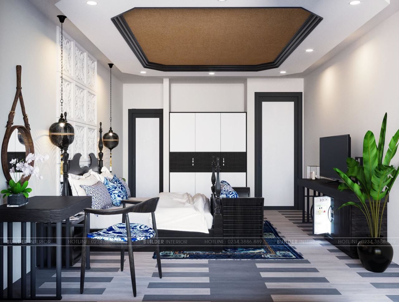 Frigobar (abastecido com itens grátis), cofres nos quartos, escrivaninha