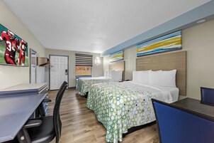 Estúdio, 2 camas de casal, para não fumantes, cozinha americana | Cortinas blackout, ferros/tábuas de passar roupa, Wi-Fi de cortesia