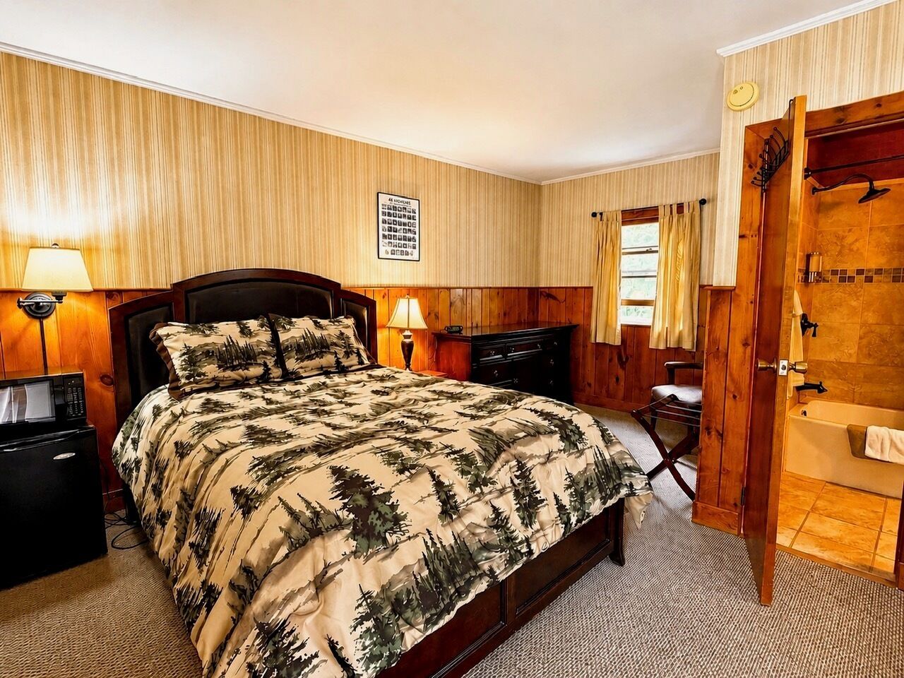 Quarto, 1 cama Queen | Ferros/tábuas de passar roupa, Wi-Fi de cortesia