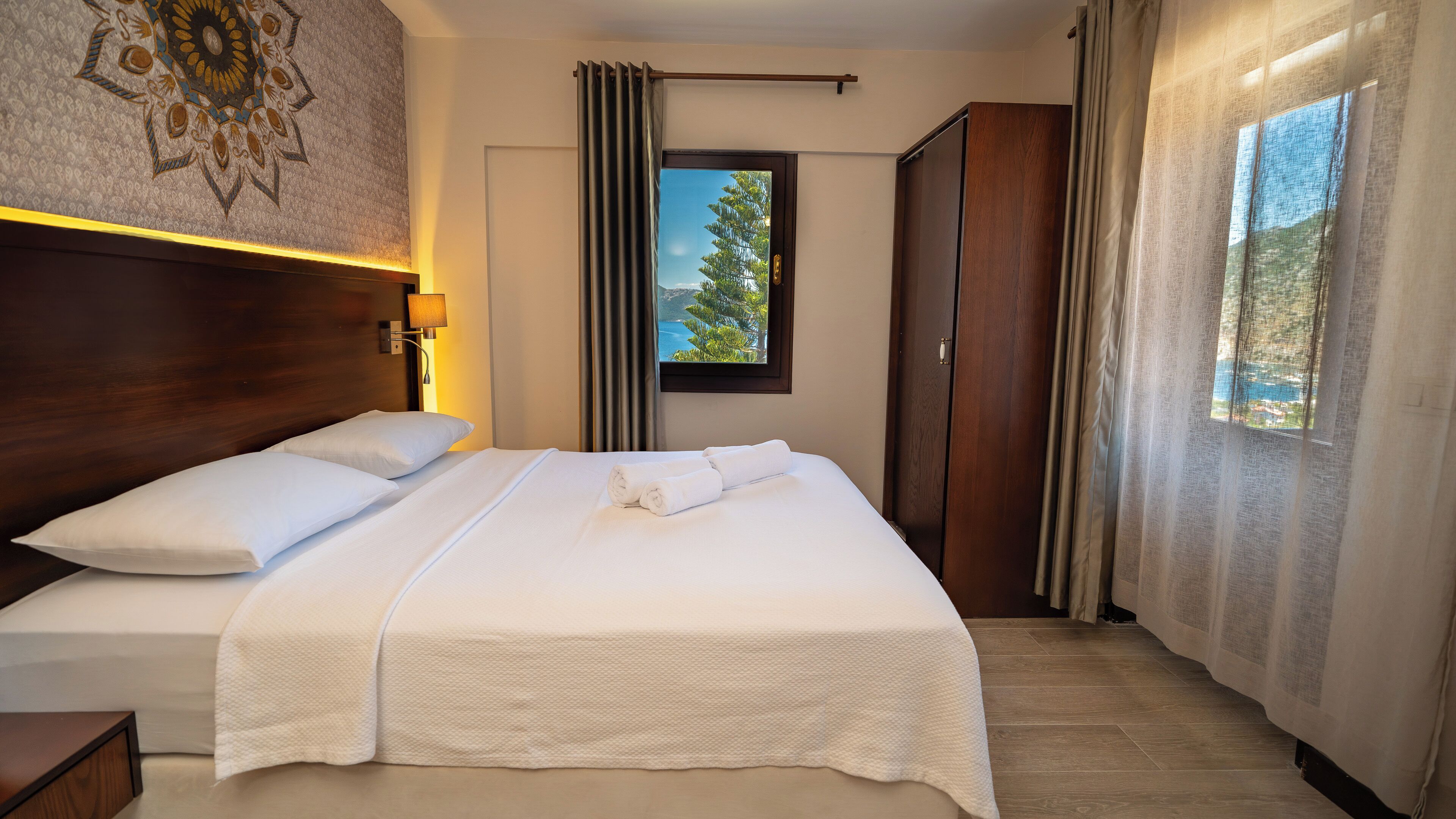 Quarto triplo conforto, vista para o mar | Roupas de cama premium, camas Select Comfort, frigobar