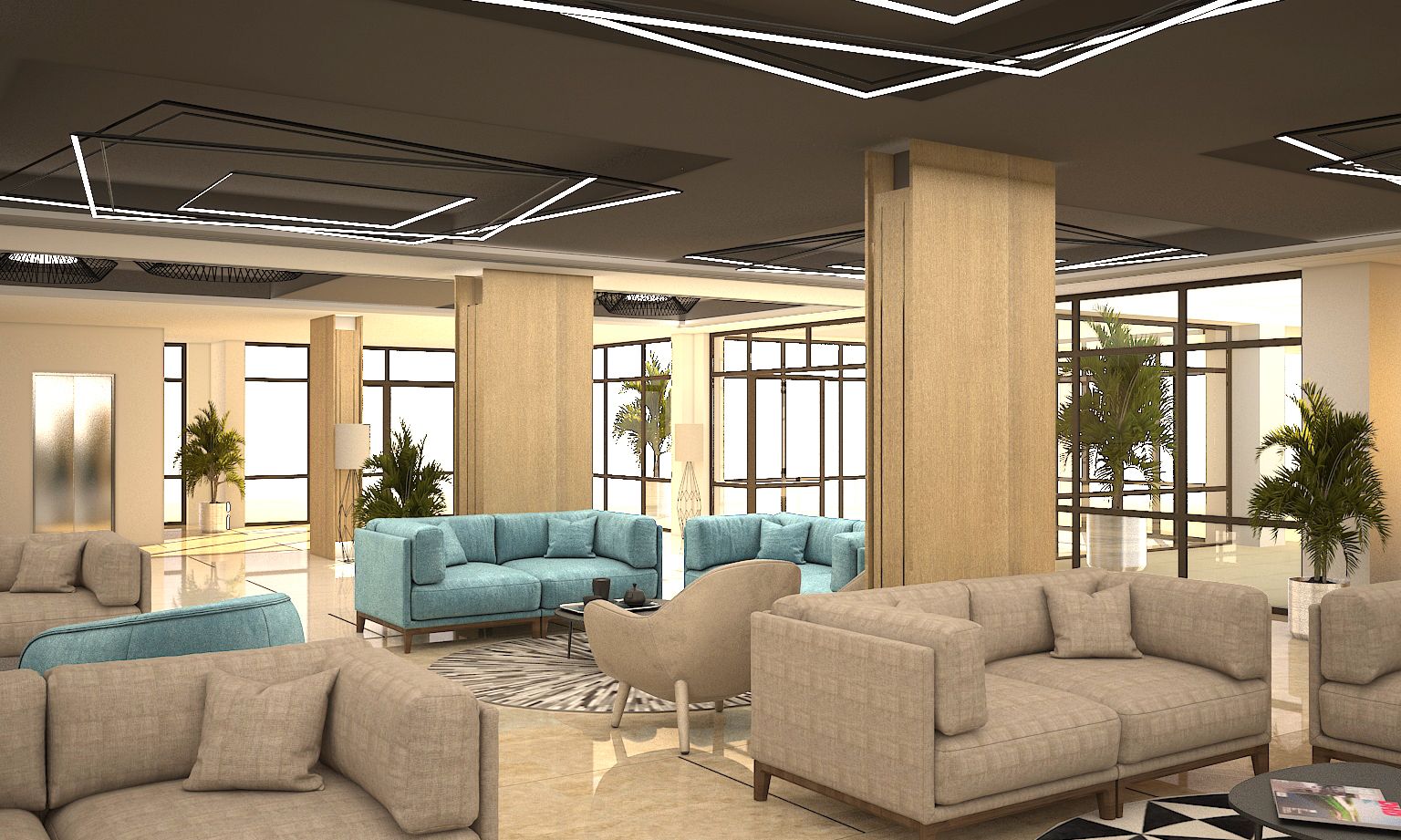 Área de estar no saguão