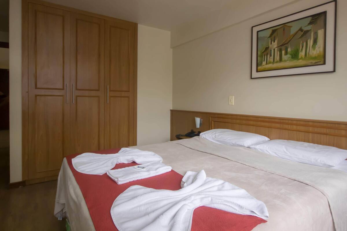Quarto Duplo | Minibar, secretária, Wi-fi grátis, roupa de cama fornecida 