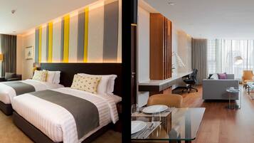 Two Bedroom Premium Apartment | Minibar, cofre no quarto, secretária, cortinas/cortinados opacos