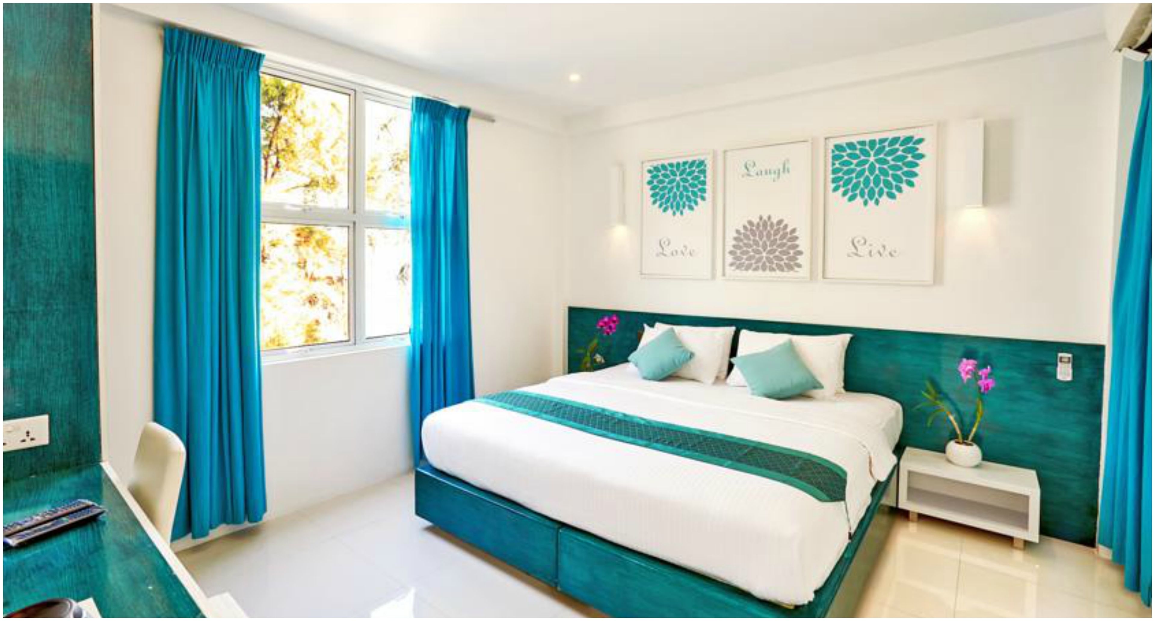 Quarto Duplo ou Twin Deluxe, vista para o oceano, em frente à praia | 1 quarto, roupa de alta qualidade, minibar, cofre no quarto 