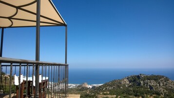 Villa, 1 quarto, vista para o mar (Duplex, Kassiopi) | Vista da varanda