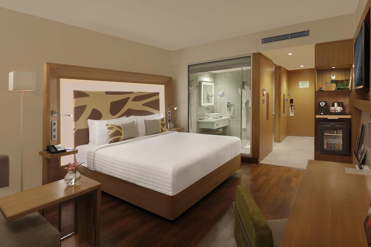 1 quarto, roupas de cama premium, frigobar, cofres nos quartos