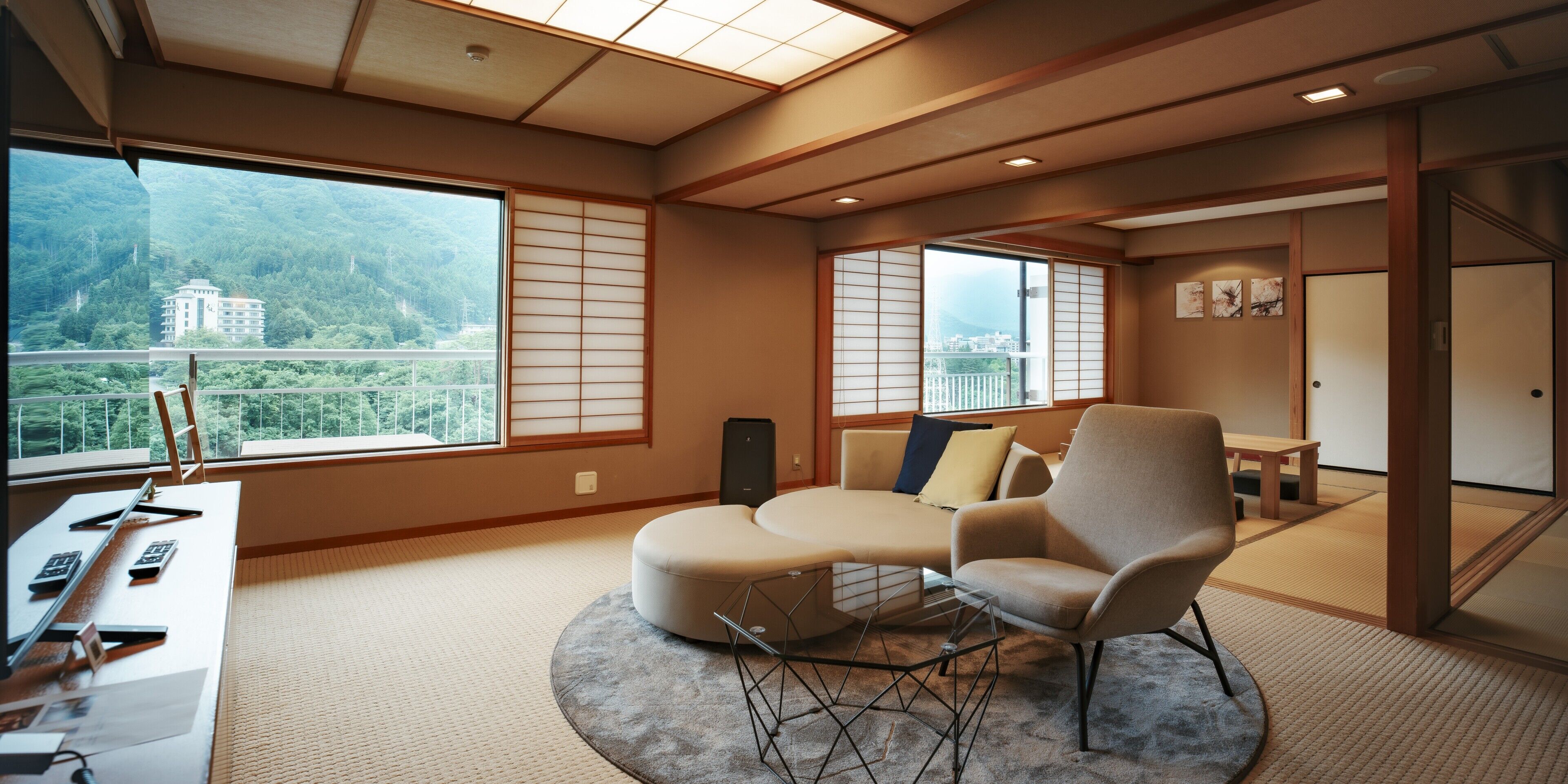 Quarto premium, para não fumantes (Mikazuki CLUB9 Seseragi) | Banheiro | Banheira e chuveiro separados, banheira de imersão