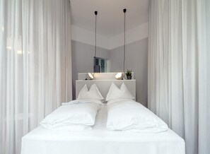 Suíte, vista para a cidade, no piso térreo (Reschgasse 4) | Roupas de cama premium, edredons de pluma