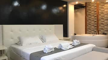 Suite Premium, 1 cama king-size | 1 quarto, roupa de alta qualidade, edredões de penas