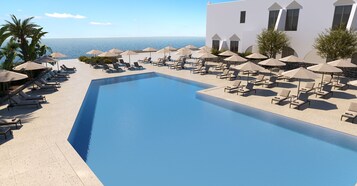 Piscina interna, 2 piscinas externas, guarda-sóis, espreguiçadeiras