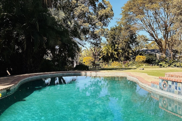 Piscina exterior, espreguiçadeiras