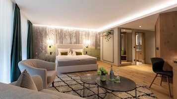 Suíte luxo | 1 quarto, roupas de cama premium, frigobar, cofres nos quartos