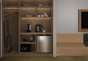 Roupa de alta qualidade, quartos insonorizados, ferro/tábua de engomar 