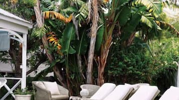 Terraço com espreguiçadeiras