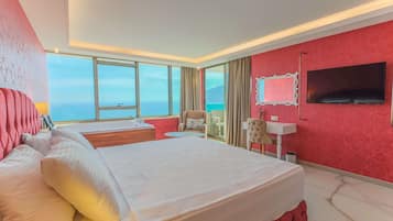 Quarto Duplo Lua de Mel, vista para o mar, em frente à praia | Minibar, cofre no quarto, Wi-fi grátis