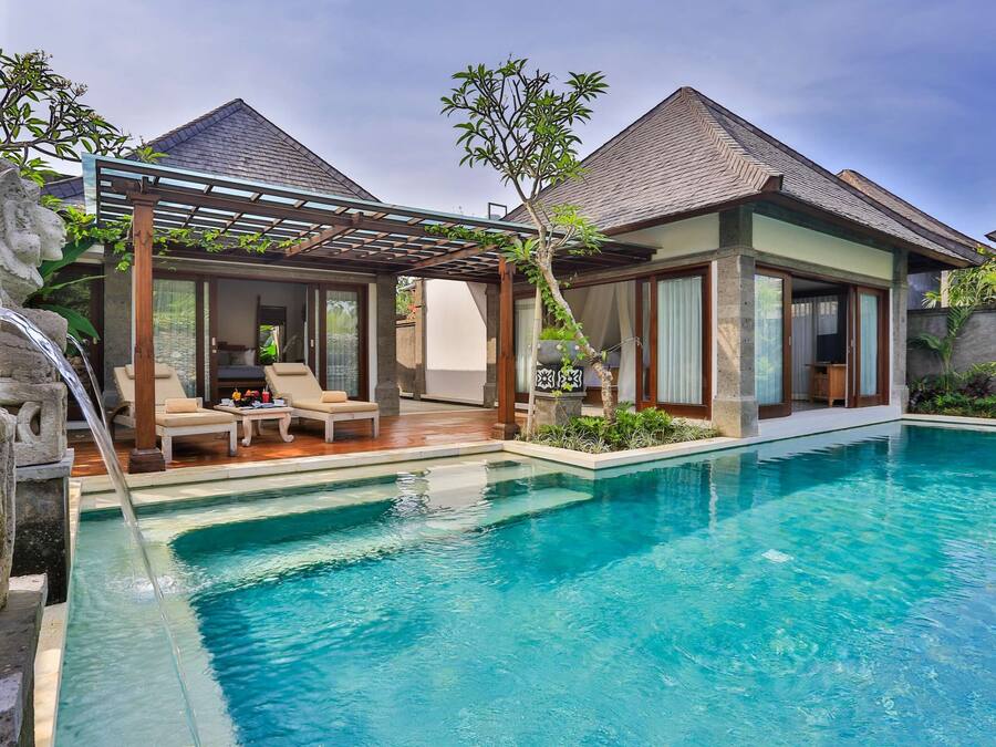 Villa, 2 quartos (Sky Infinity Pool) | Roupa de alta qualidade, camas de colchão pillowtop, minibar
