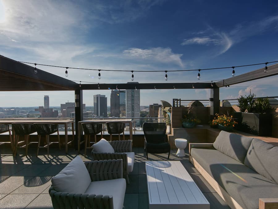 Terraço no piso superior