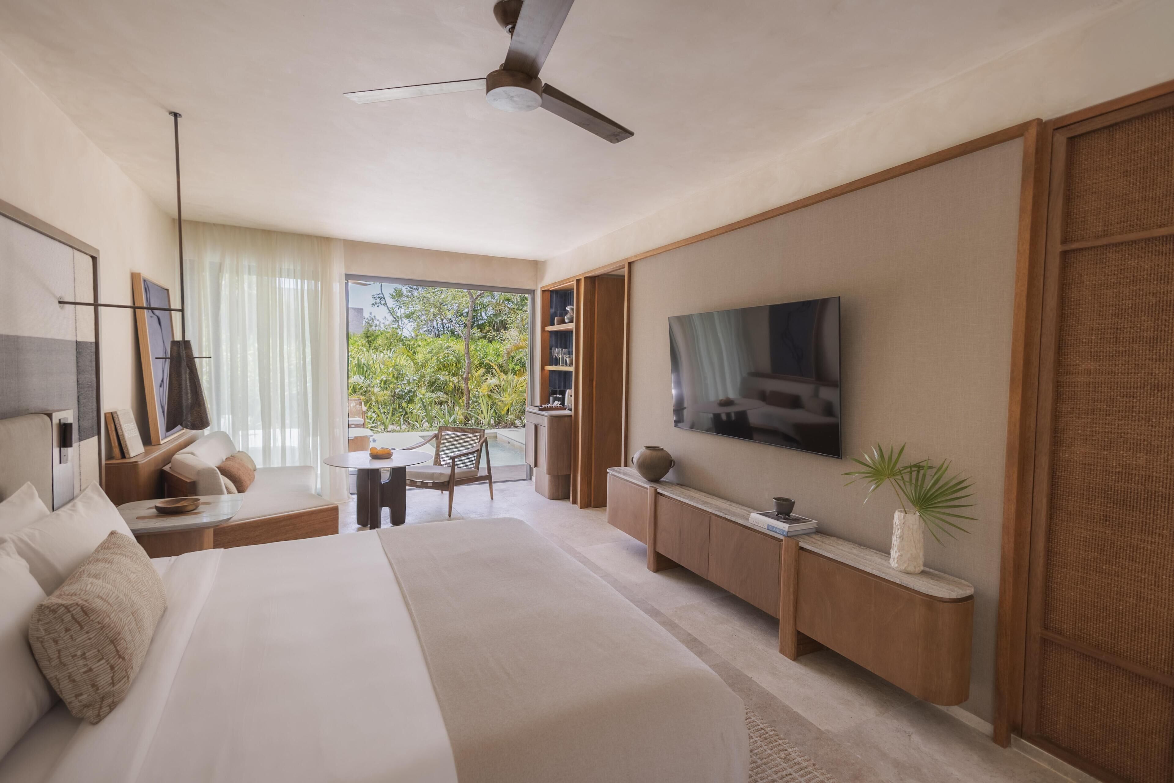 Estúdio Signature, em frente à praia (with Plunge Pool) | Roupa de alta qualidade, minibar com produtos grátis, cofre no quarto 