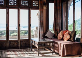 Suite Panorâmica, terraço, vista para o oceano | Sala