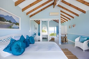 Penthouse Panorâmica, 1 quarto, não fumadores, vista para o mar | Roupa de alta qualidade, camas de colchão Select Comfort 