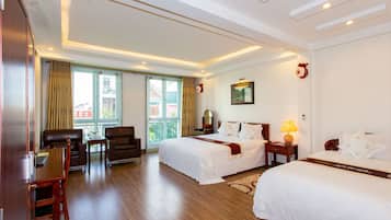 Quarto Familiar (Executive) | Roupa de alta qualidade, camas de colchão viscoelástico