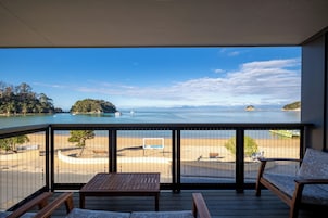 Apartamento conforto, 2 quartos, vista para o mar | Terraço/pátio