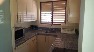 Suite-Estúdio Superior, 1 quarto, casa de banho anexa | Cozinha privada | Um frigorífico/congelador grande, um micro-ondas, um forno 