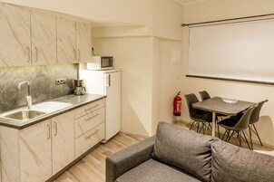 Estúdio Comfort | Kitchenette privada | Um frigorífico, uma chaleira elétrica