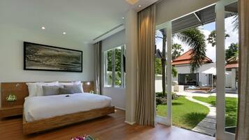 Luxury 4 Bedrooms Private Pool Villa | 4 quartos, lençóis italianos Frette, camas com colchões pillow-top