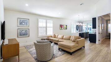 Casa de Luxo, 3 Quartos, Vista Piscina, Junto à piscina | Sala