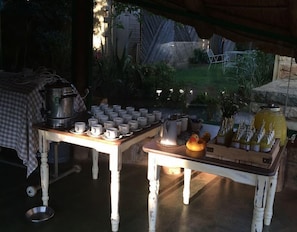 Espaço exterior para banquetes