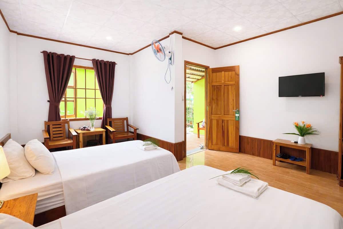 Bangalô, vista para o jardim | Roupas de cama de algodão egípcio, frigobar, cofres nos quartos