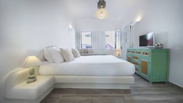 Vila, suíte, vista para o mar (Anemi Villa) | 1 quarto, roupas de cama premium, edredons de pluma