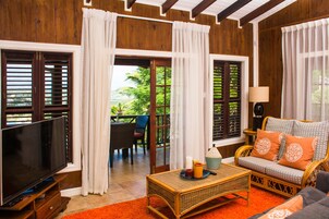 Penthouse Deluxe, 2 quartos, casa de banho anexa, em frente ao mar | Pormenores do interior