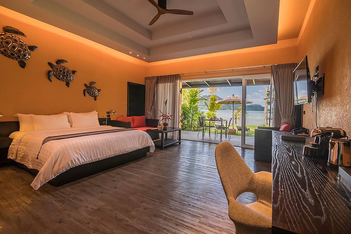Suíte júnior, 1 cama King | 1 quarto, roupas de cama de algodão egípcio, roupas de cama premium