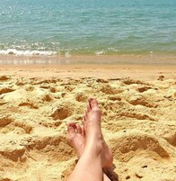 Perto da praia, toalhas de praia 